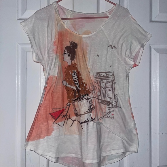 Tops | Rhinestoned Early 200s Water Colored Top | Poshmark